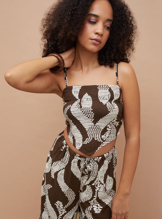 Buy GINGER Printed Crop Top from Ginger at just INR 799.0