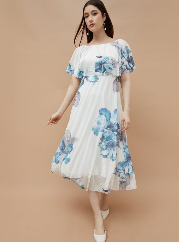 Buy CODE Floral Print Off-Shoulder Midi Dress from CODE at just INR 2499.0
