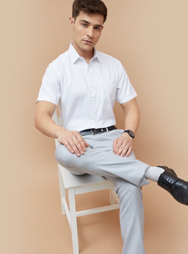 Buy CODE Textured Regular Fit Formal Shirt from CODE at just INR 799.0
