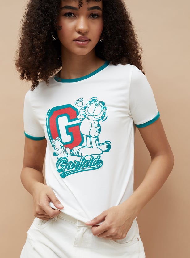 Buy GINGER Garfield Print T-shirt from Ginger at just INR 799.0