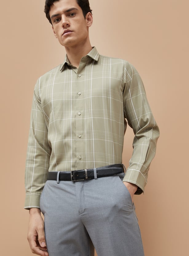 Buy CODE Checked Slim Fit Formal Shirt from CODE at just INR 1299.0