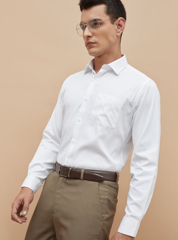 Buy CODE Chevron Patterned Slim Fit Formal Shirt from CODE at just INR ...