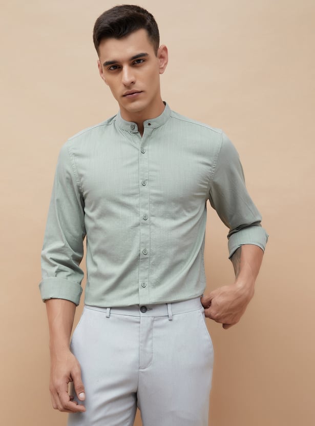 Buy CODE UNWIND Solid Regular Fit Shirt from Code Unwind at just INR 999.0