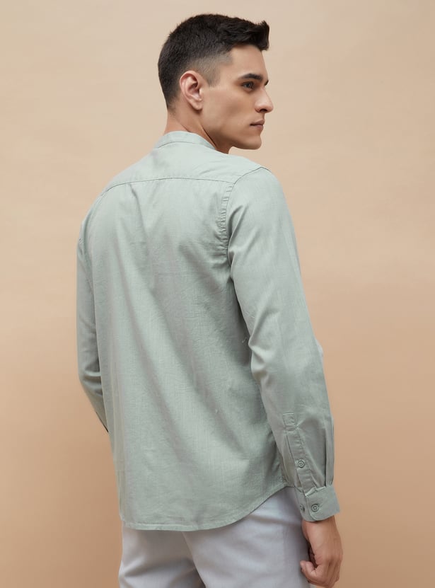 Buy CODE UNWIND Solid Regular Fit Shirt from Code Unwind at just INR 999.0