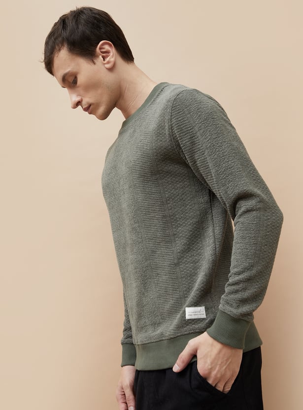 Buy CODE UNWIND Knit Patterned Sweatshirt from Code Unwind at just INR ...