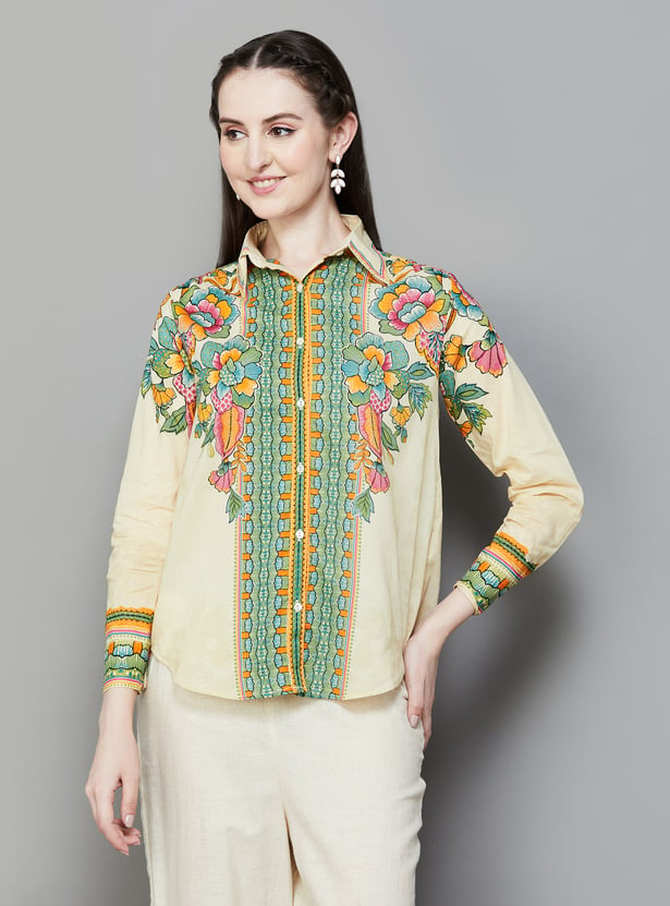 Buy BIBA Floral Print Shirt from BIBA at just INR 1599.0