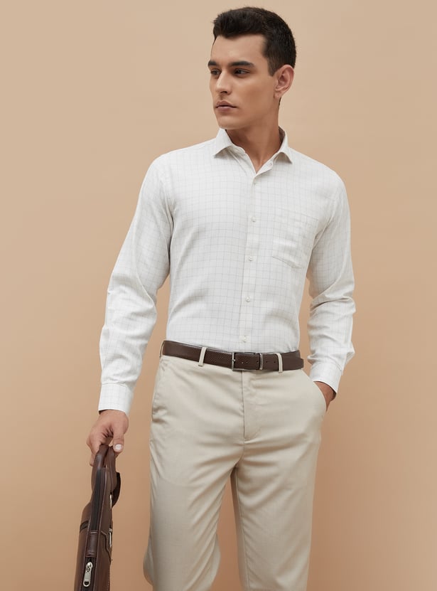 Buy CODE Checked Regular Fit Formal Shirt from CODE at just INR 999.0