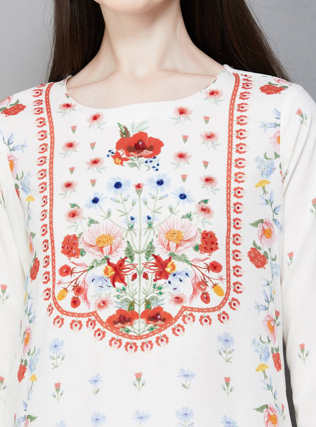 Buy BIBA Floral Print Straight Kurti from BIBA at just INR 1799.0