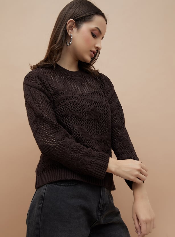 Buy GINGER Open Knit Sweater from Ginger at just INR 1499.0