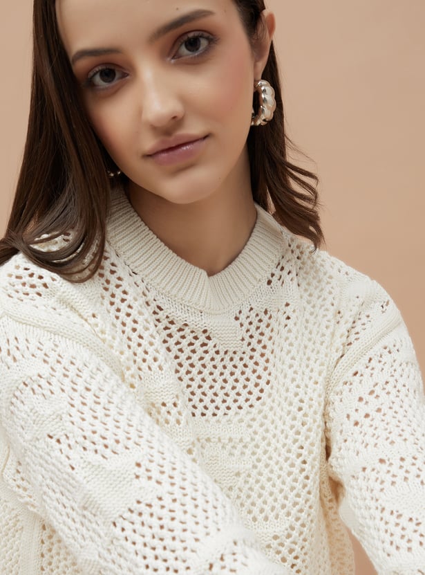Buy GINGER Open Knit Sweater from Ginger at just INR 1499.0