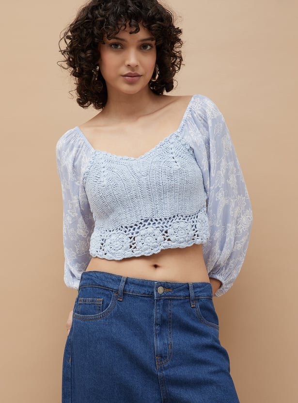 Buy GINGER Crochet Crop Top from Ginger at just INR 1299.0