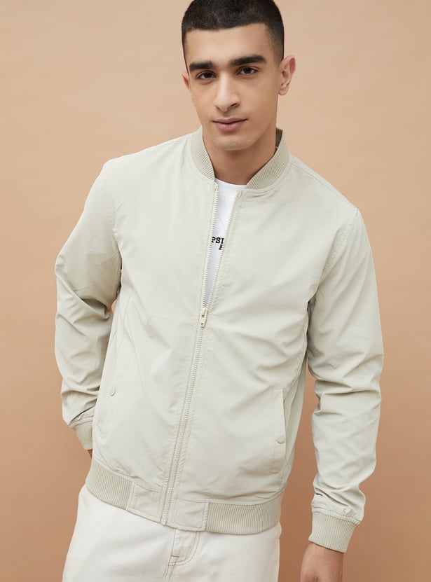 Buy FAME FOREVER Solid Bomber Jacket from Fame Forever at just INR 2499.0