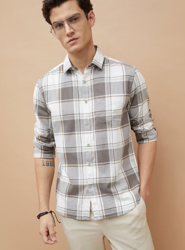 Buy CODE Checked Regular Fit Shirt from CODE at just INR 1499.0