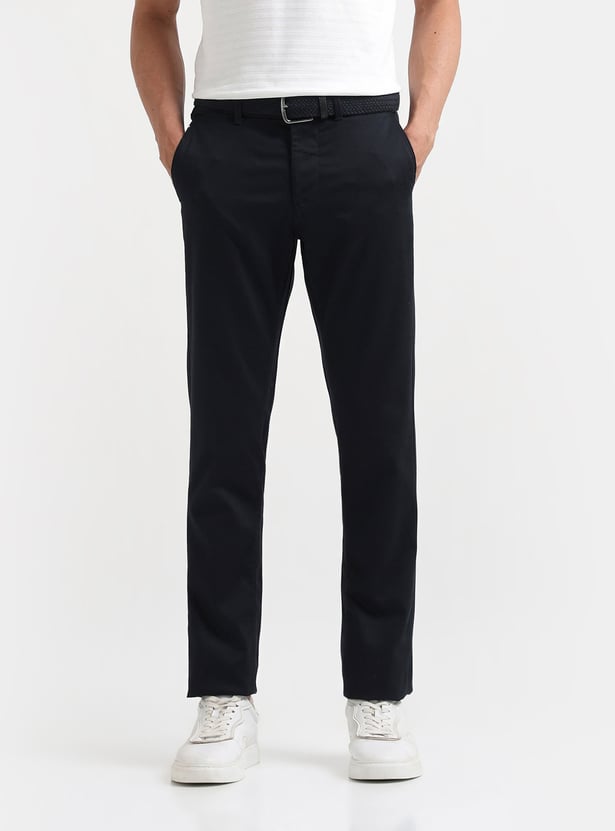 Buy ARROW SPORT Solid Slim Straight Trousers from Arrow Sport at just ...