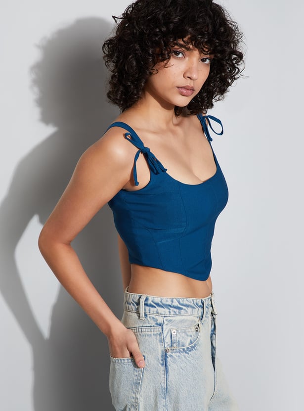 Buy GINGER Solid Crop Top from Ginger at just INR 999.0