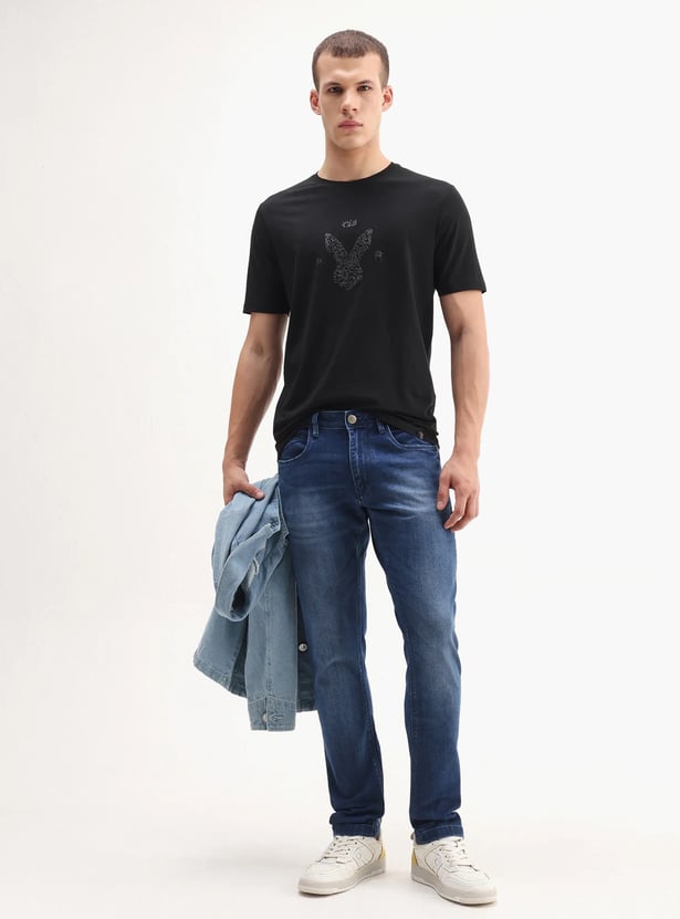 Buy RARE RABBIT Logo Print T-shirt from Rare Rabbit at just INR 2299.0