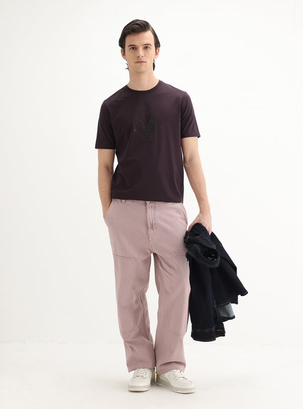 Buy RARE RABBIT Logo Print T-shirt from Rare Rabbit at just INR 2299.0