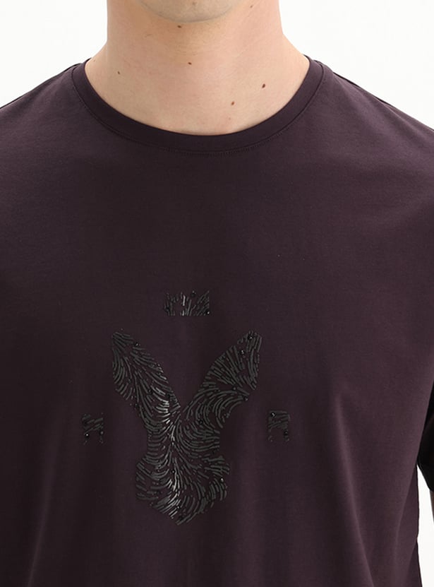 Buy RARE RABBIT Logo Print T-shirt from Rare Rabbit at just INR 2299.0