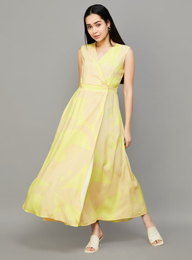 Buy RAREISM Abstract Print Wrap Dress from Rareism at just INR 2999.0