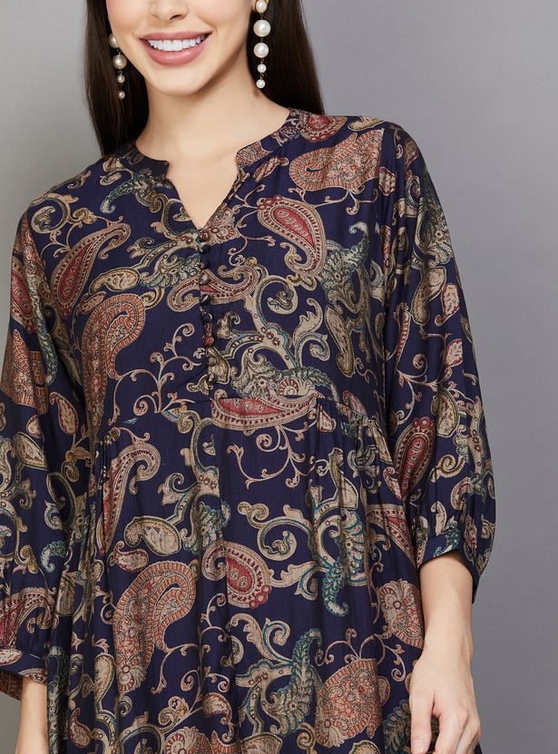 Buy LIBAS Paisley Print A-line Front Slit Kurta from Libas at just INR ...