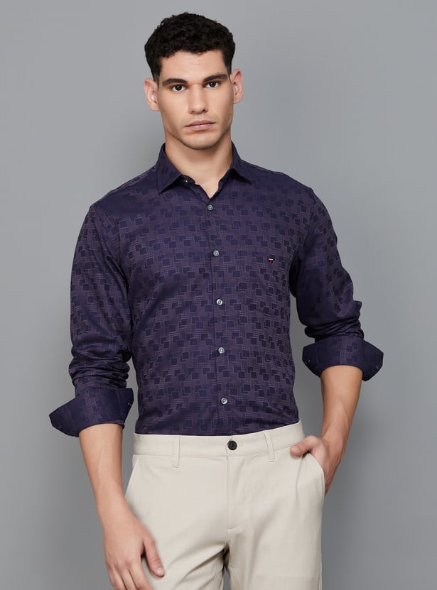 Buy LP SPORT Jacquard Slim Fit Shirt from LP Sport at just INR 2999.0