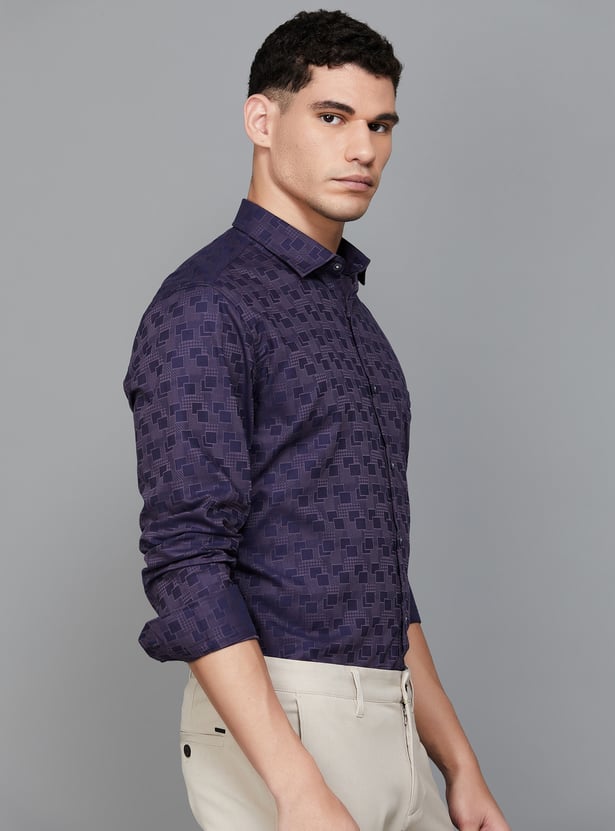 Buy LP SPORT Jacquard Slim Fit Shirt from LP Sport at just INR 2999.0
