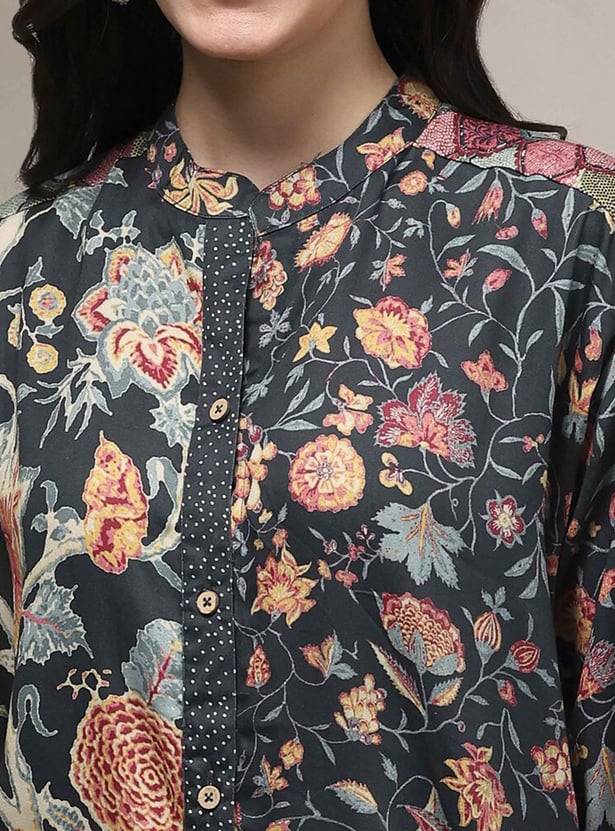 Buy BIBA Floral Print Straight Kurta Set from BIBA at just INR 3999.0