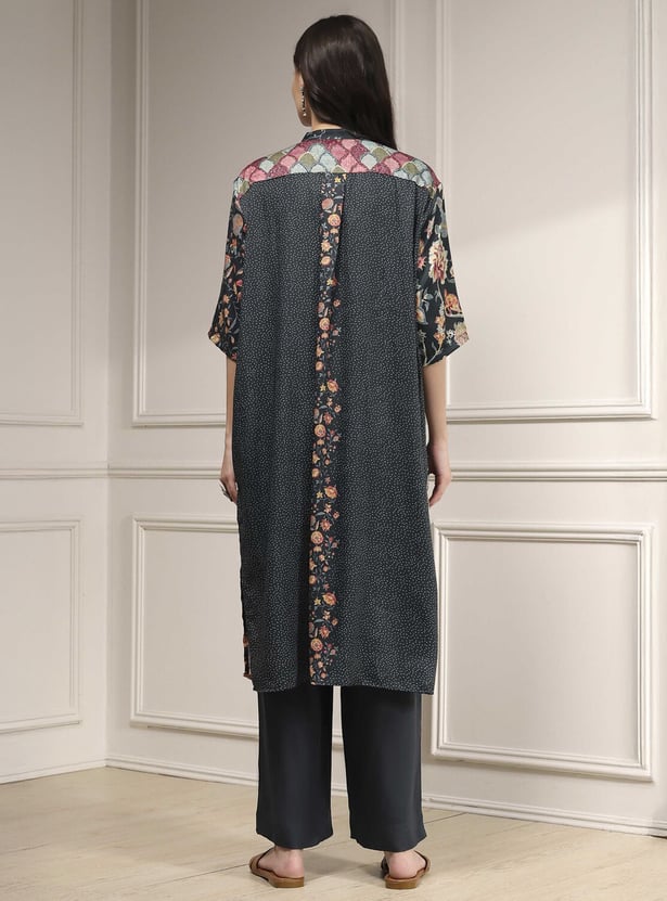 Buy BIBA Floral Print Straight Kurta Set from BIBA at just INR 3999.0