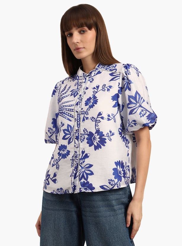 Buy VERO MODA Floral Print Puffed Sleeve Top from Vero Moda at just INR ...