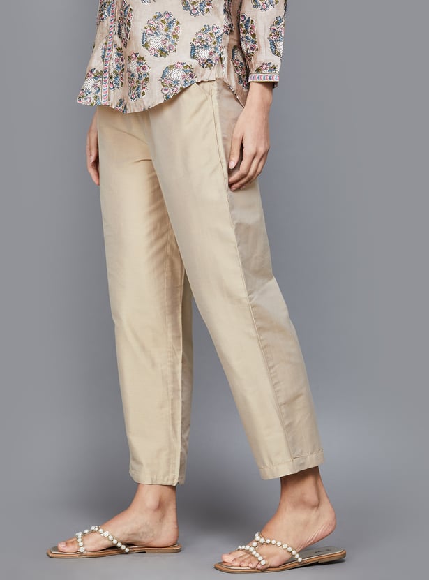 Buy W Solid Straight Pants from W at just INR 1299.0