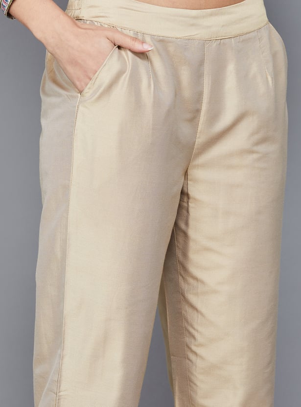 Buy W Solid Straight Pants from W at just INR 1299.0