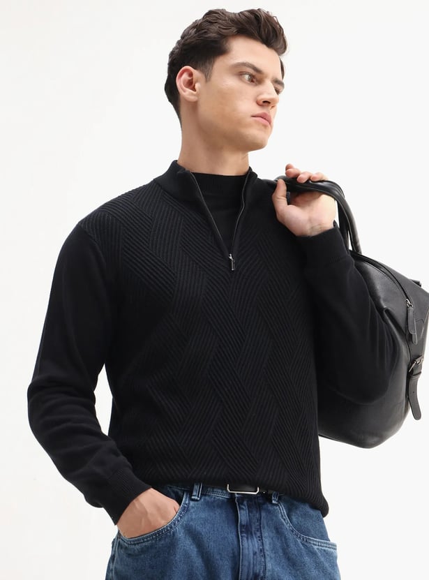 Buy RARE RABBIT Patterned Knit Sweater from Rare Rabbit at just INR 3999.0