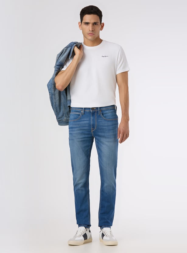 Buy PEPE JEANS Stonewashed Slim Fit Jeans from Pepe Jeans at just INR ...