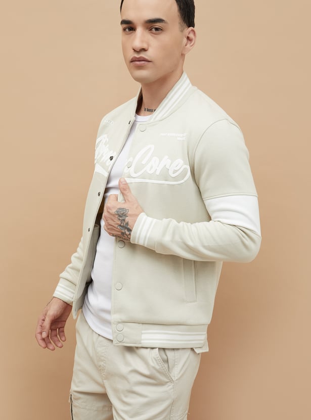 Buy FAME FOREVER Typography Print Bomber Jacket from Fame Forever at ...