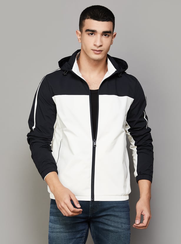 Buy ARROW SPORT Colourblocked Hooded Jacket from Arrow Sport at just ...