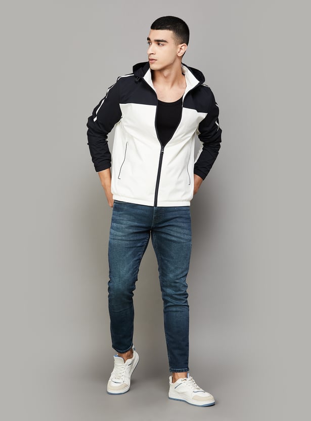 Buy ARROW SPORT Colourblocked Hooded Jacket from Arrow Sport at just ...