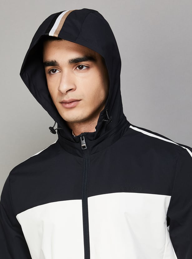 Buy ARROW SPORT Colourblocked Hooded Jacket from Arrow Sport at just ...