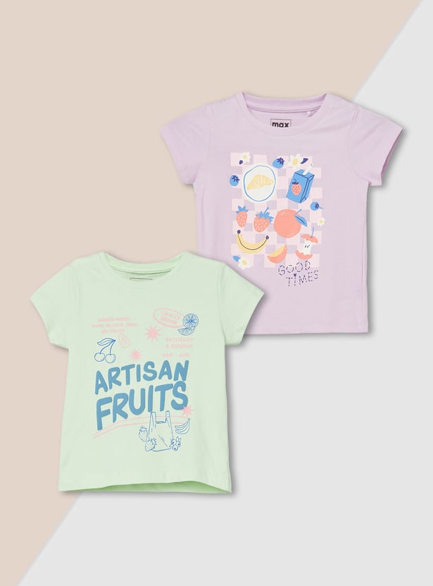 Buy Girls Printed T-shirts - Pack of 2 Online at just Rs. 338.0 ...