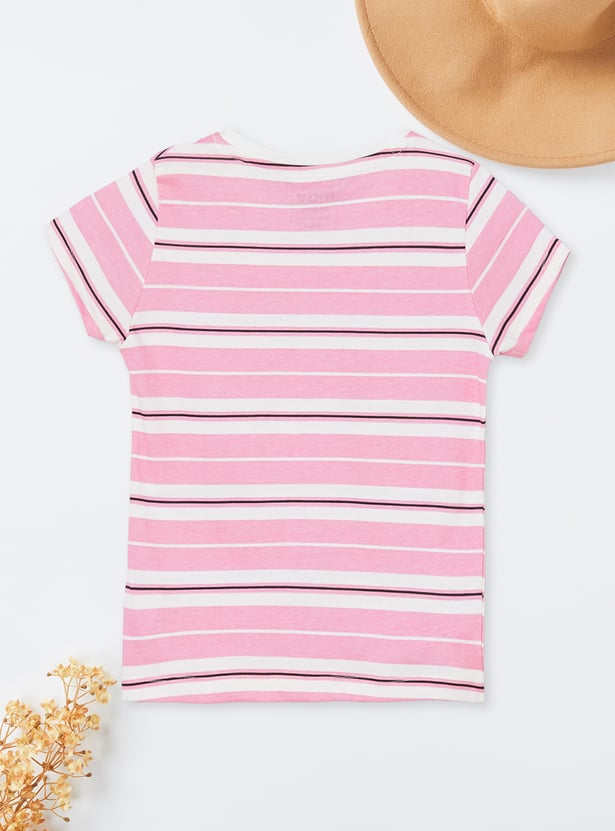 Buy Girls Striped T-shirt - Pack of 2 Online at just Rs. 398.0 ...