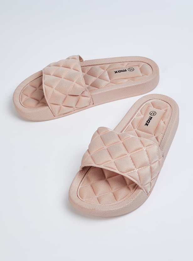 Buy Women Quilted Open-Toe Sliders Online at just Rs. 699.0 ...
