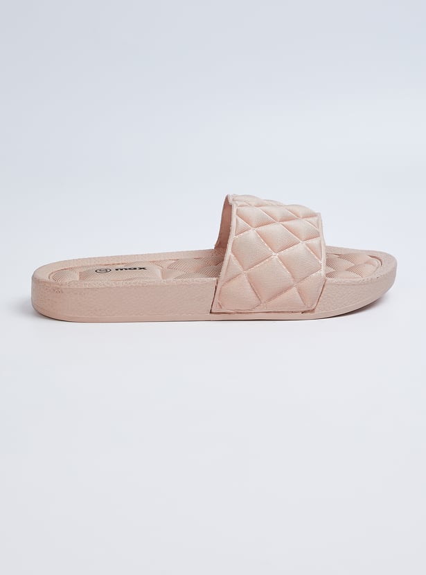 Buy Women Quilted Open-Toe Sliders Online at just Rs. 699.0 ...