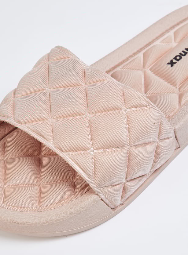 Buy Women Quilted Open-Toe Sliders Online at just Rs. 699.0 ...