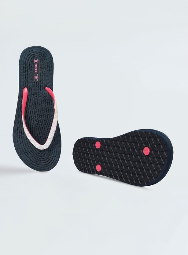 Buy Women Textured V-Strap Slippers Online at just Rs. 299.0 ...