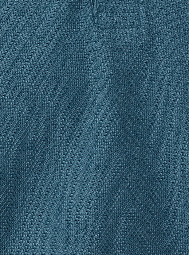 Buy Men Slim Fit Textured Polo T-shirt Online at just Rs. 699.0 ...