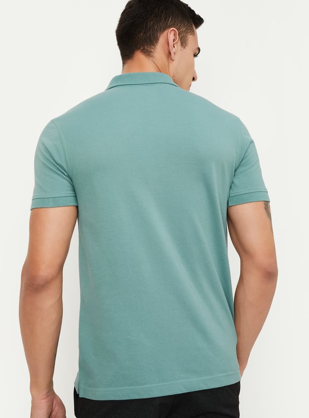 Buy Men Slim Fit Solid Polo T-shirt Online at just Rs. 399.0 ...