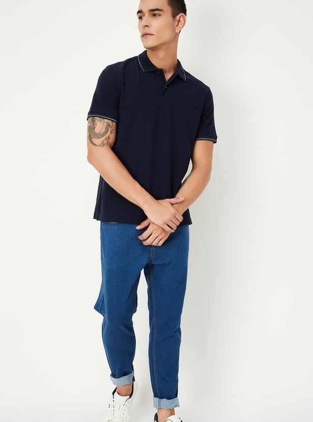 Buy Men Solid Regular Fit Polo T-shirt Online at just Rs. 499.0 ...