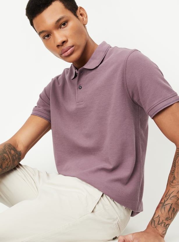 Buy Men Solid Regular Fit Polo T-shirt Online at just Rs. 499.0 ...