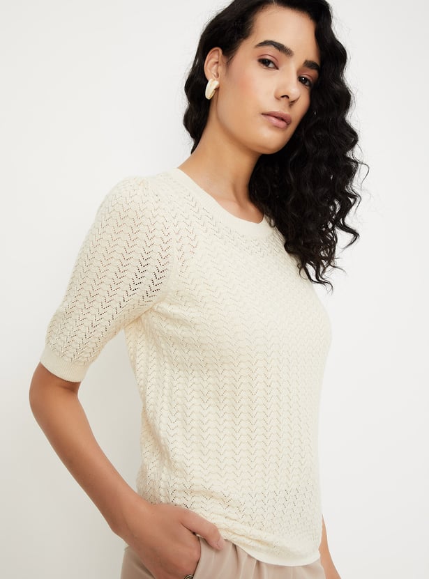 Buy Women Textured Knit Top Online at just Rs. 899.0 - 1000013944377 ...