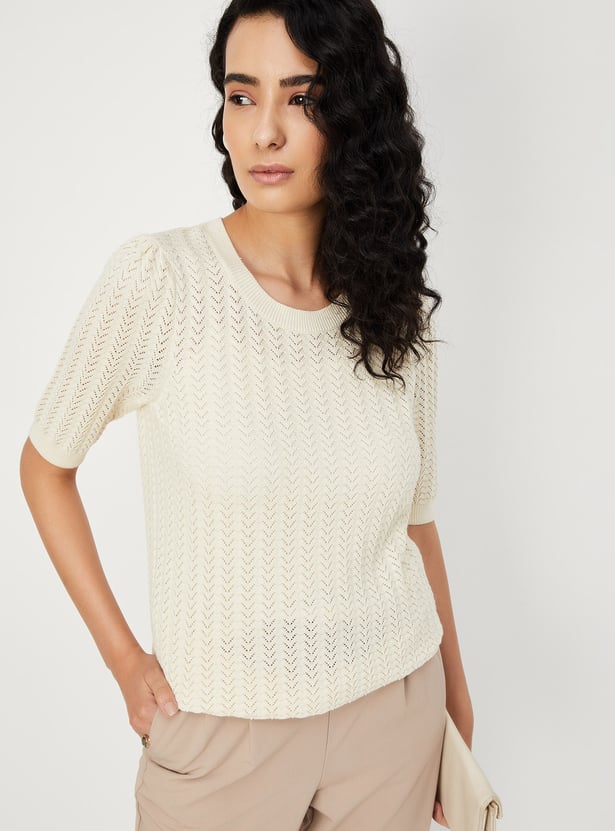 Buy Women Textured Knit Top Online at just Rs. 899.0 - 1000013944377 ...