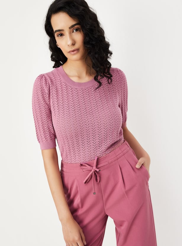 Buy Women Textured Knit Top Online at just Rs. 899.0 - 1000013944389 ...